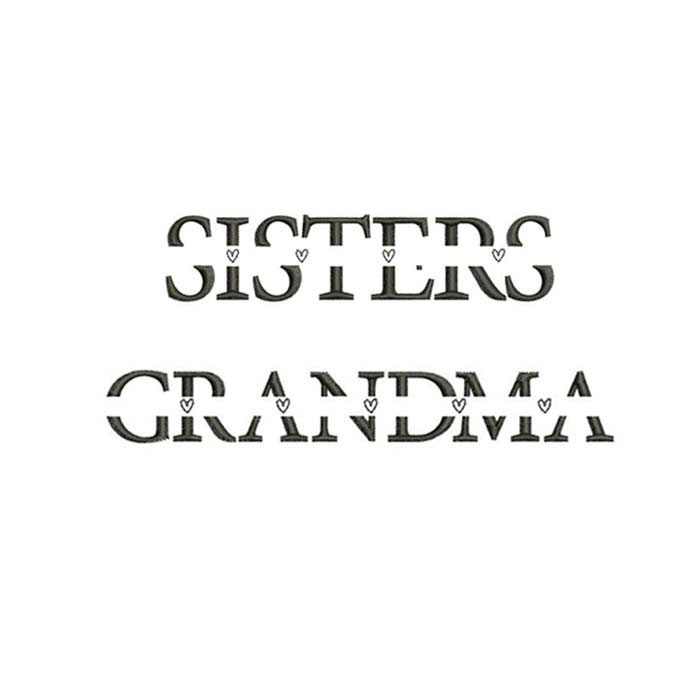 Personalised Sister & Grandma Monogram Machine Embroidery Design ...