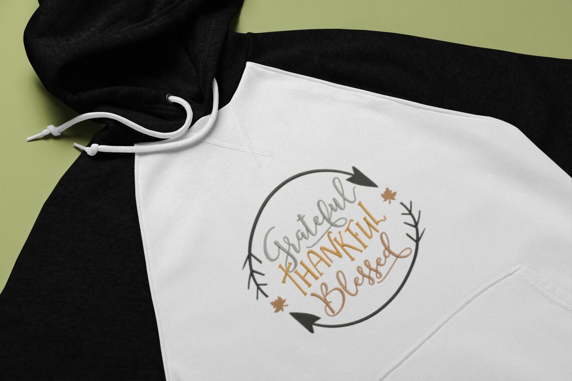 Grateful Thankful Blessed Embroidery Design | Thanksgiving Embroidery ...