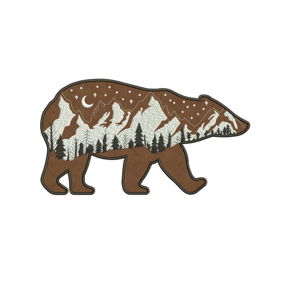 Applique Adventure Bear Machine Embroidery Design (digital Download) - Etsy