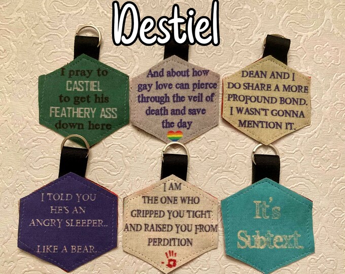 Destiel Supernatural Dean Winchester Castiel Keychain - Etsy