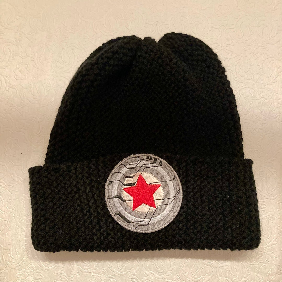 Bucky Barnes Winter Soldier Hand-knit Black Beanie Hat - Etsy