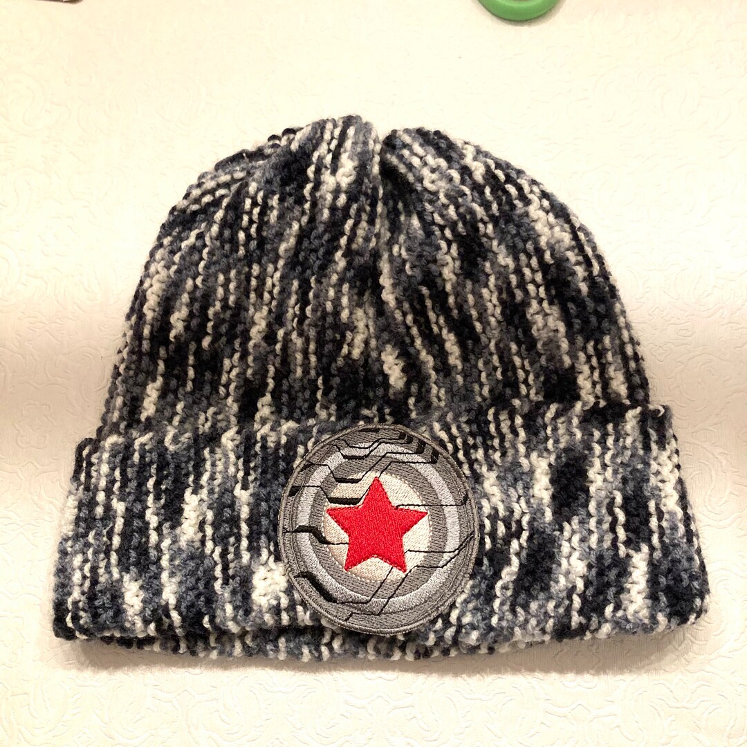Bucky Barnes Winter Soldier Hand-knit Grey and Black Beanie Hat - Etsy