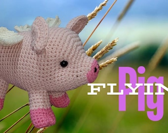 Flying Pig Patch Iron Sew on Clothes Farm Yard Animal Embroidered Badge ...