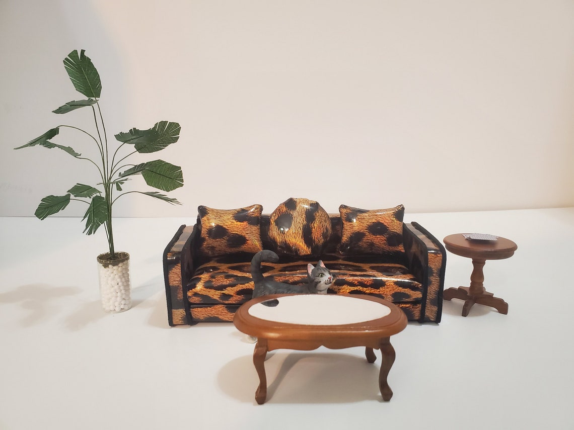 Miniature Brown Leopard Couch - Etsy