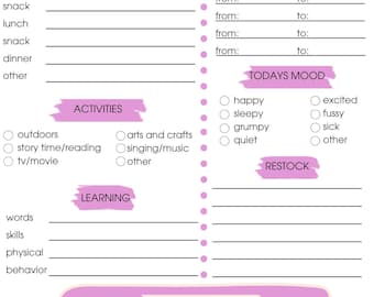Nanny Log: the Ultimate Printable for Busy Families - Etsy