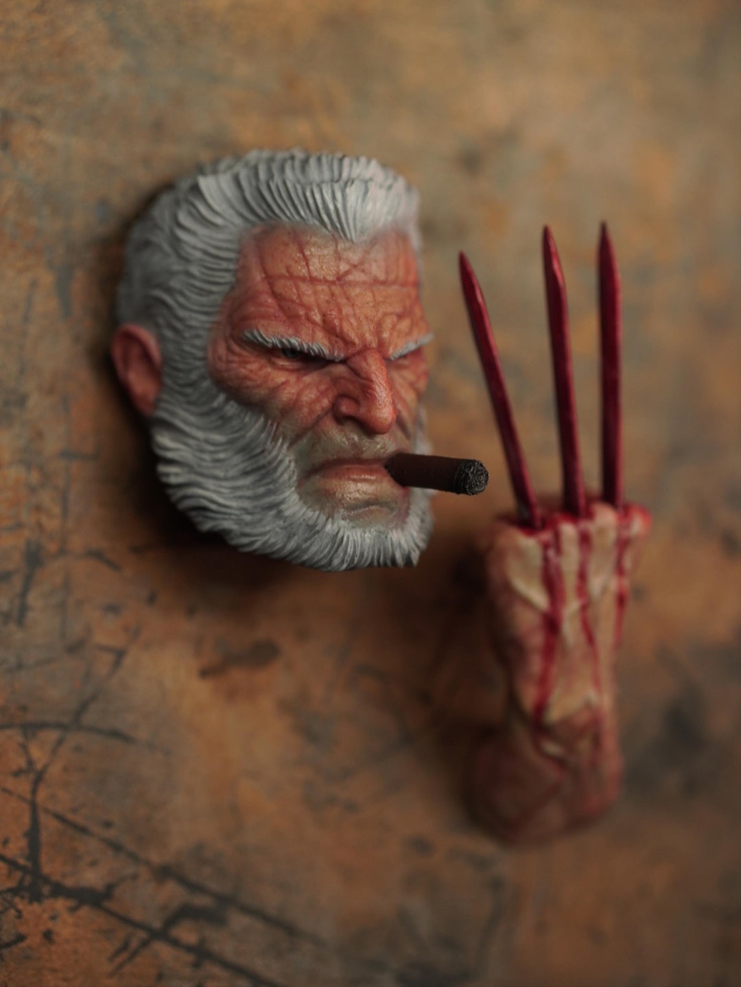 Old Man Logan Comic Book Inspired, Painted Magnet/bust Sculpture, Hand ...