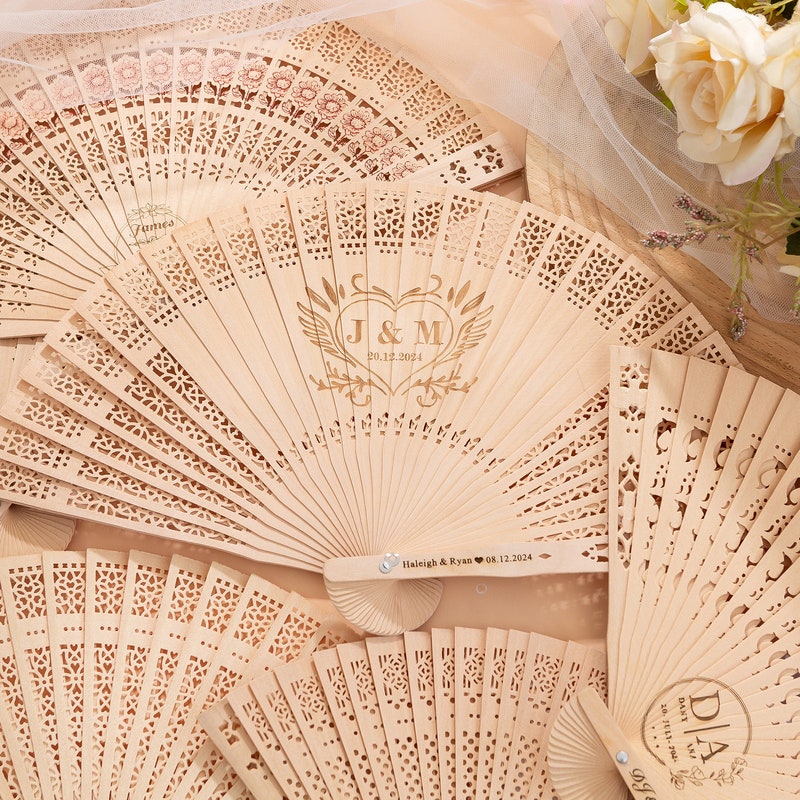 Personalized Wedding Fans - Etsy
