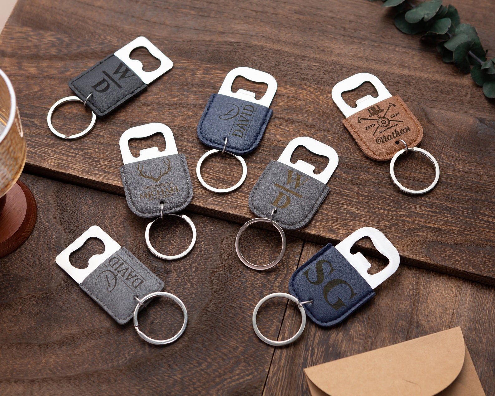 Custom Key Chain Opener,engraved Corkscrew,wedding Opener,bottle Opener ...