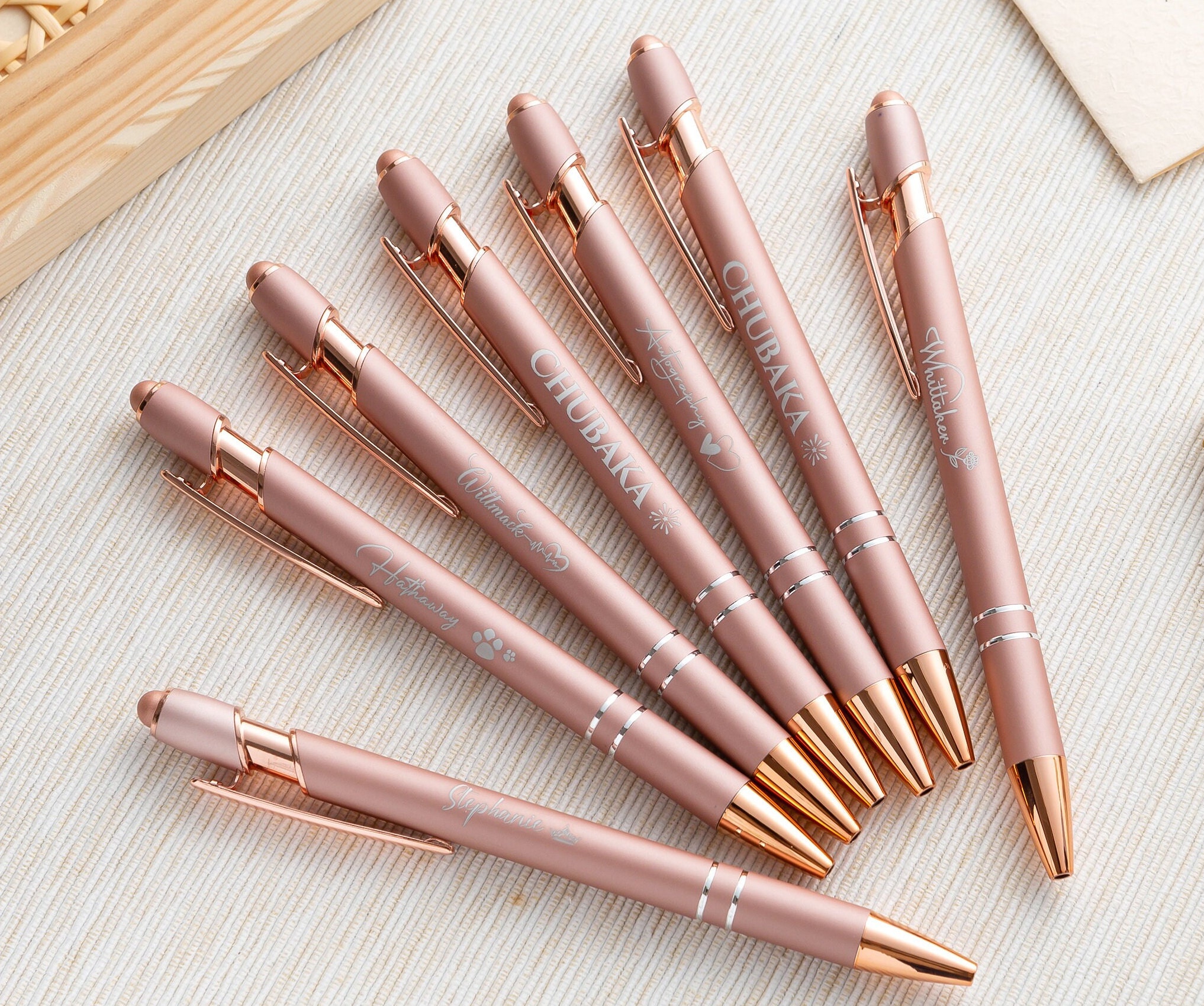 Personalised Luxurious Soft Touch Rose Gold Pen,gift Pens for Women,custom Pens Bulk,engraved ...