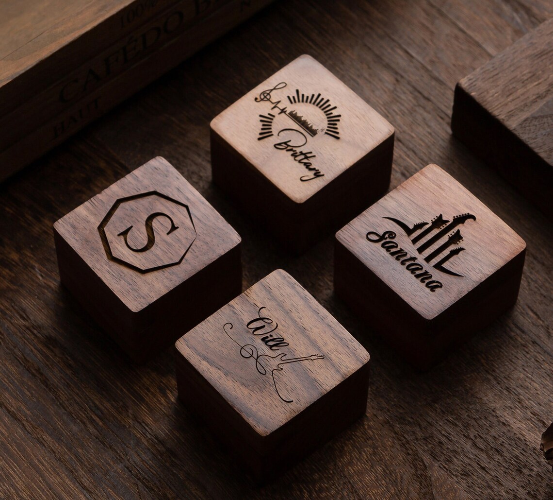 Engraved Wood Guitar Pick Box,custom Guitarist Gift,groomsmen Gift ...