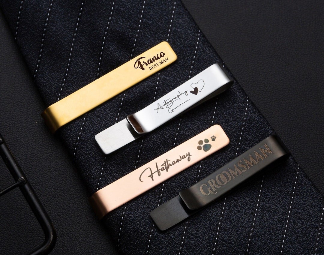 Personalized Tie Clip,custom Engraved Tie Bar,groomsman Gift,boyfriend ...