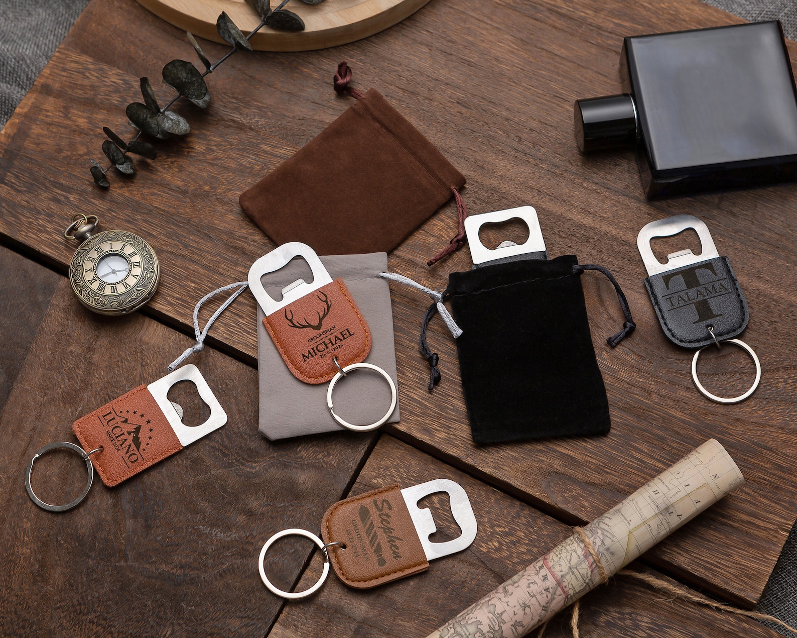 Custom Key Chain Opener,engraved Corkscrew,wedding Opener,bottle Opener ...