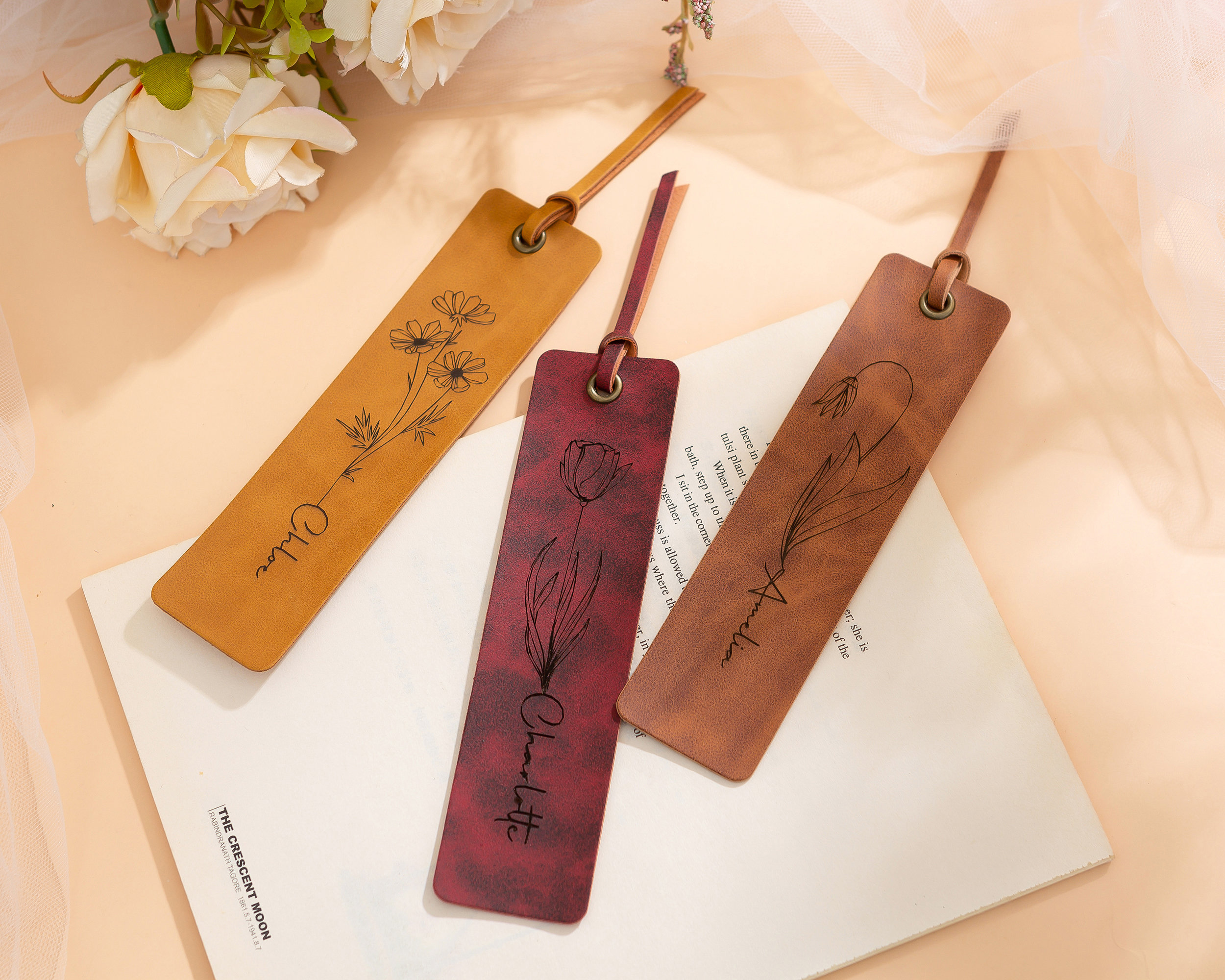 Personalized Leather Bookmark,custom Name Bookmark,gifts for Readers ...