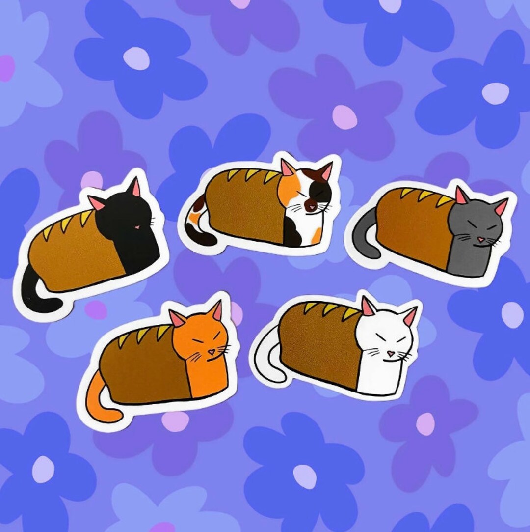 Cat Loaf Sticker Die Cut & Waterproof 5 Colour Options - Etsy