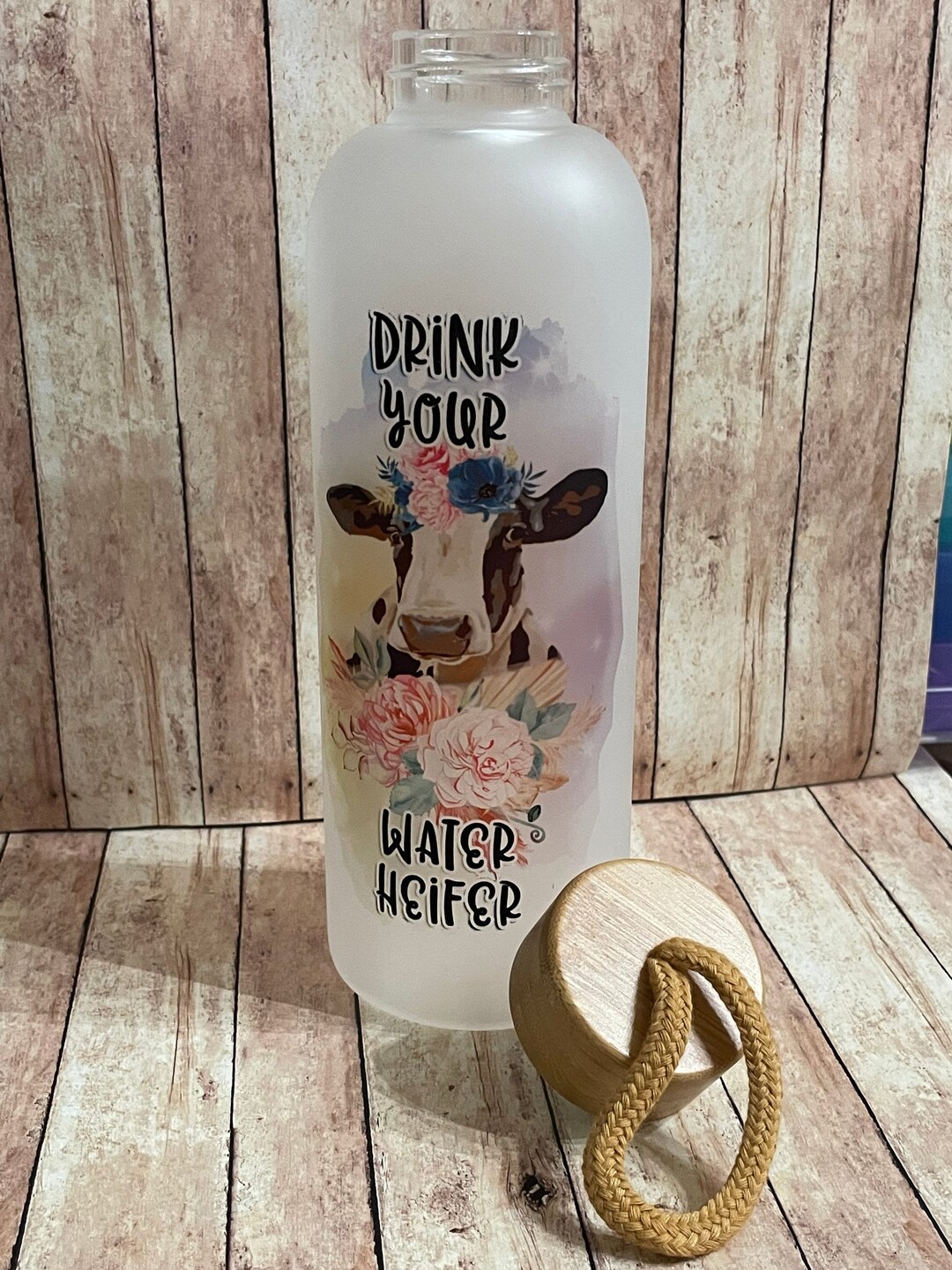 Drink Your Water Heifer Water Tracker Bottle - Etsy