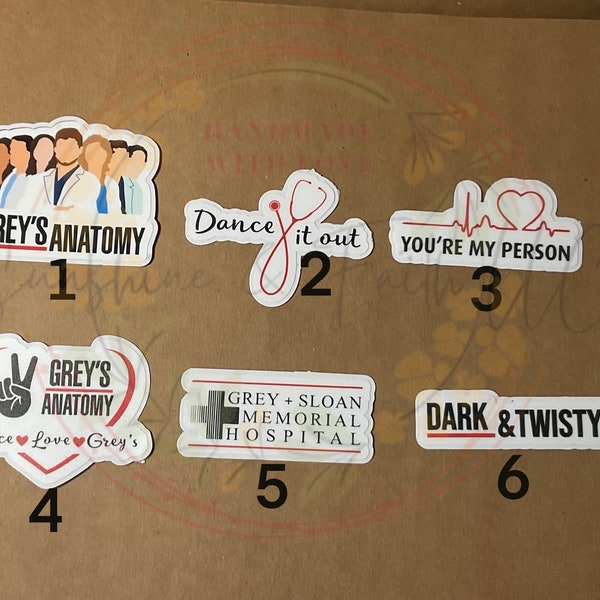 Greys Anatomy Stickers - Etsy