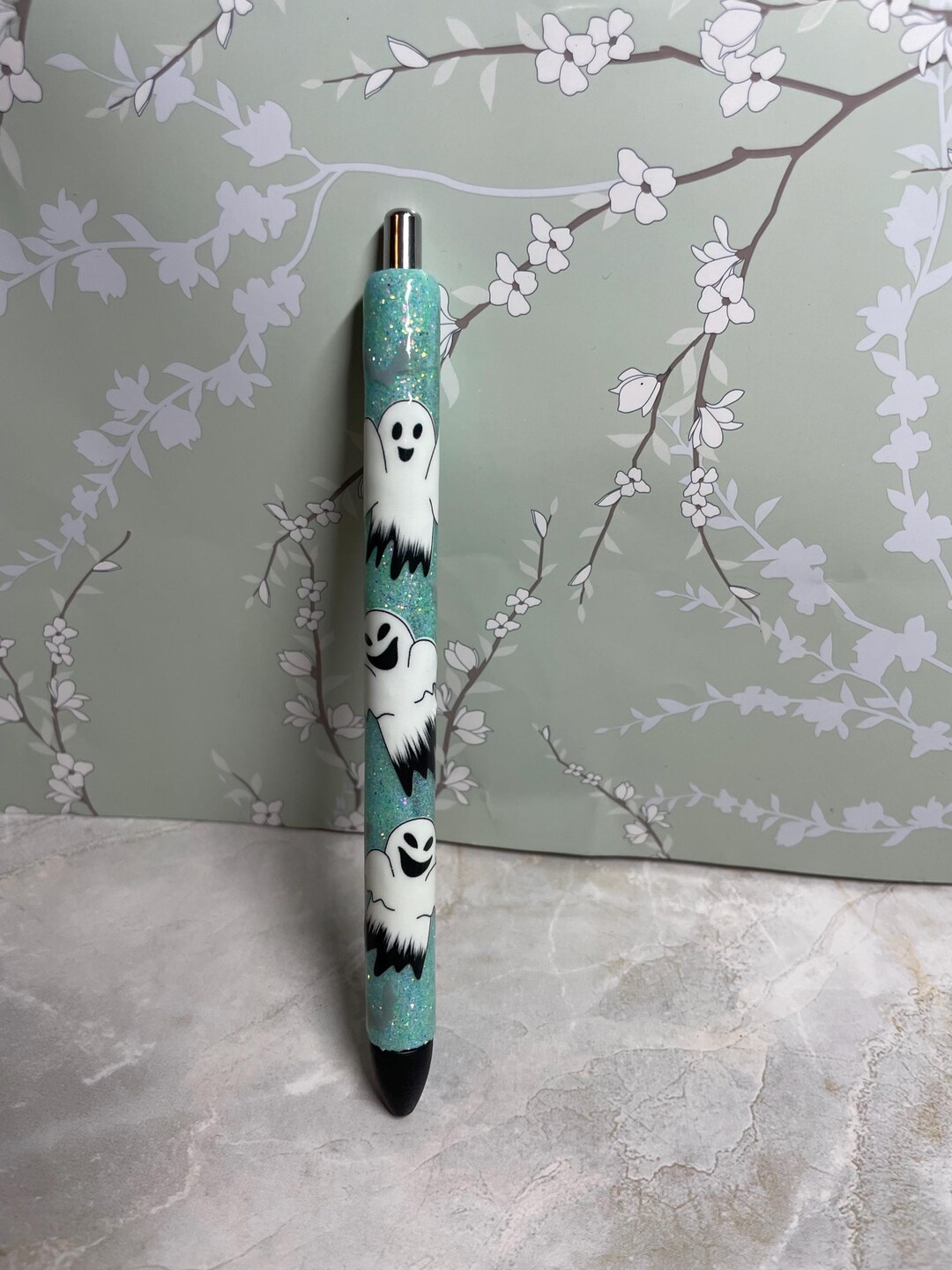 Cute Ghost, Glow in the Dark Glitter Gel Ink Pen, Refillable, Reusable ...