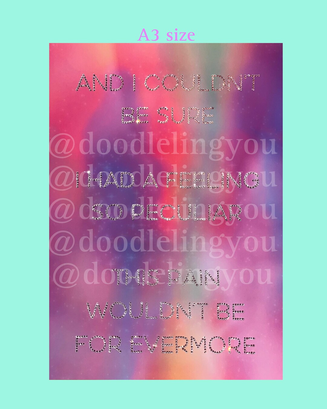 Taylor Swift Evermore Bedazzled Poster, Taylor Swift Bedazzled Art ...