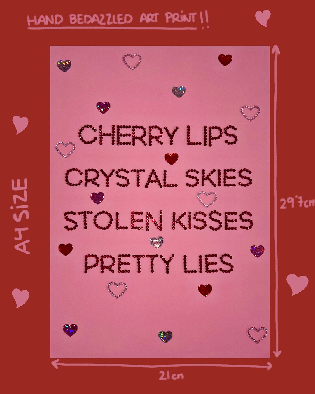 Blank Space Bedazzled Art Print, Maximalist Decor, Sparkly Art ...