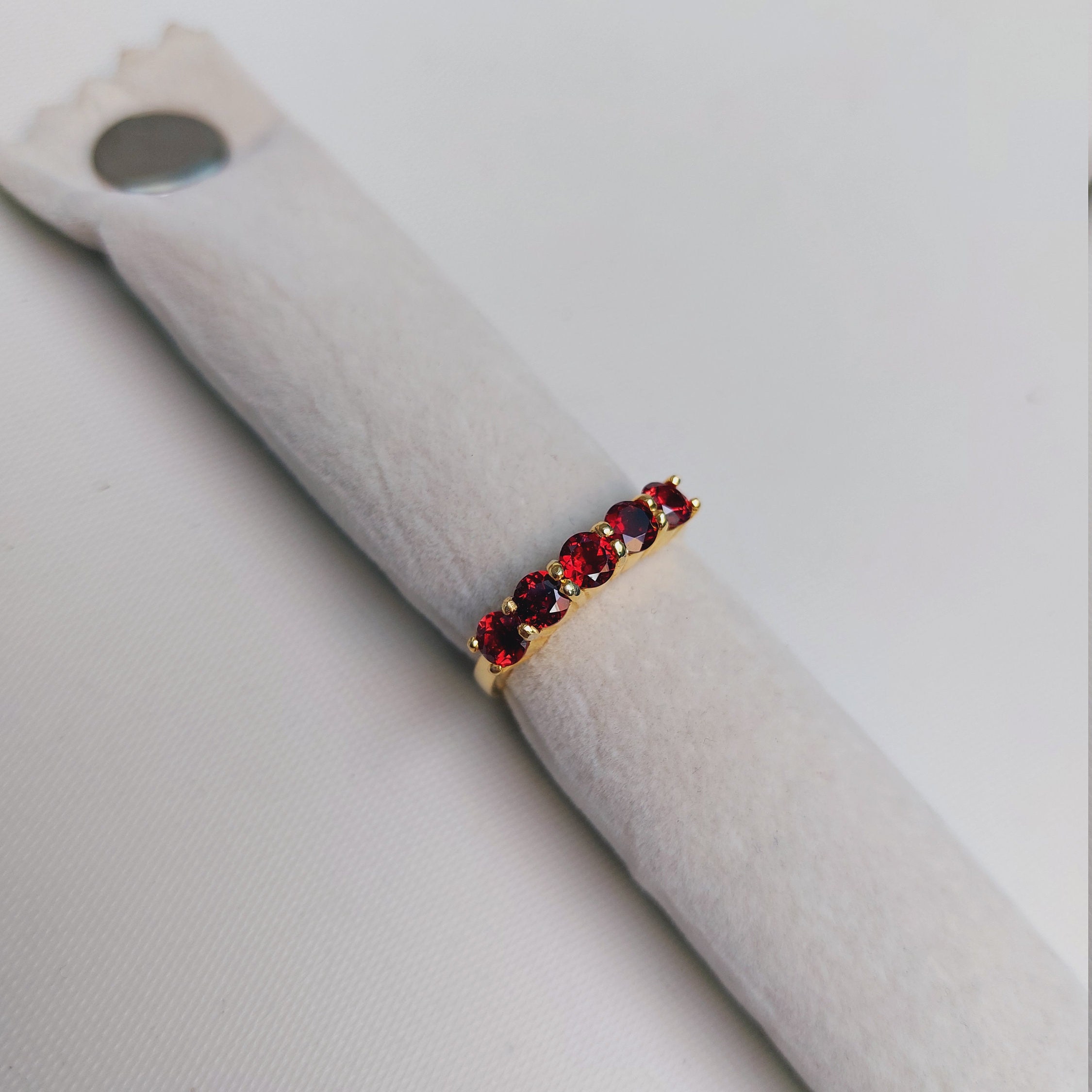 Red garnet band ring 925 Sterling Silver Ring garnet | Etsy