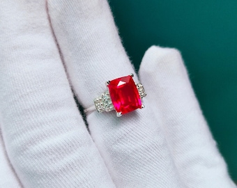 Lab Grown Ruby Ring - Etsy