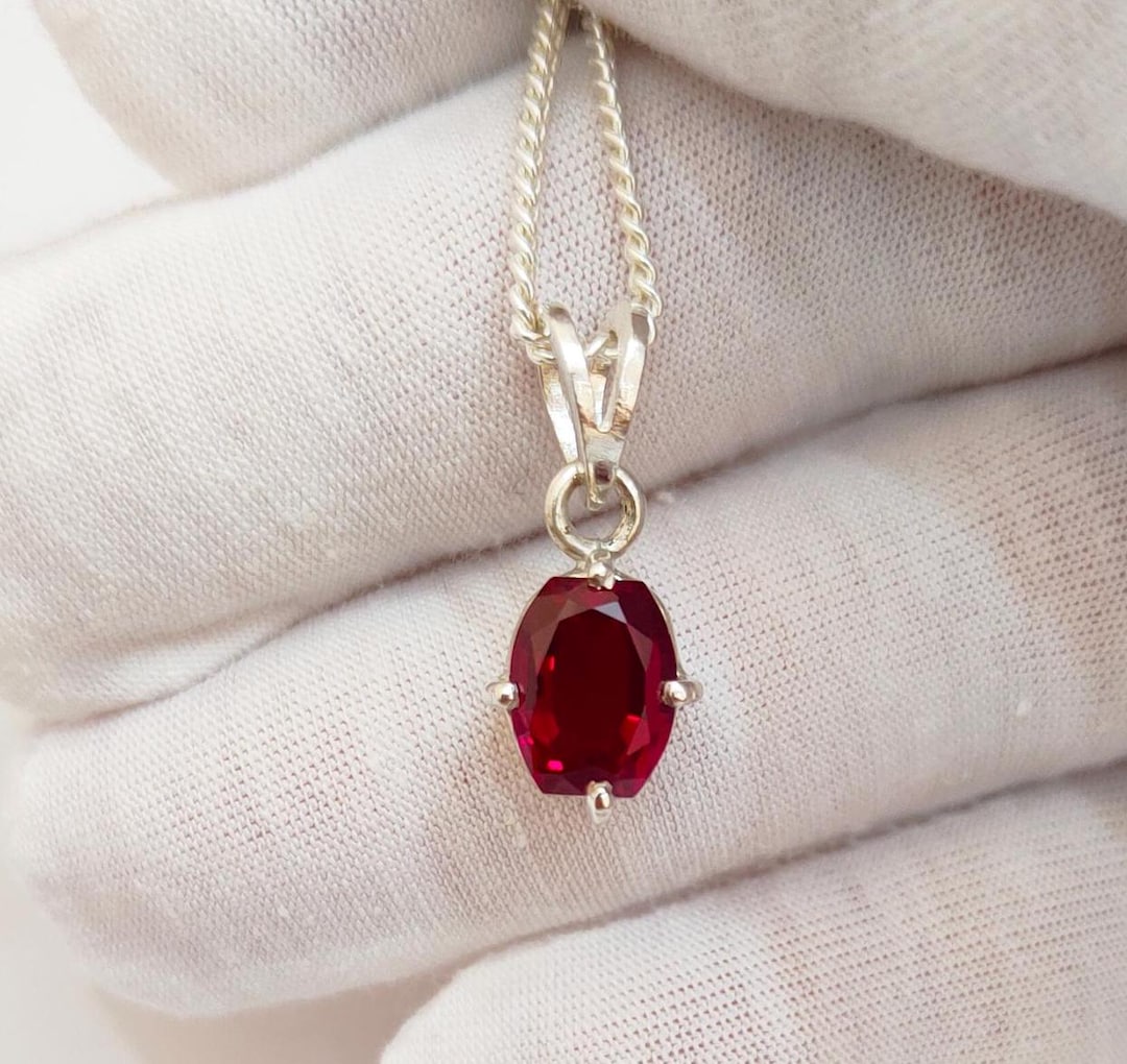 Pigeon Blood Ruby Pendant, Fancy Cushion Cut Pigeon Blood Ruby Necklace ...