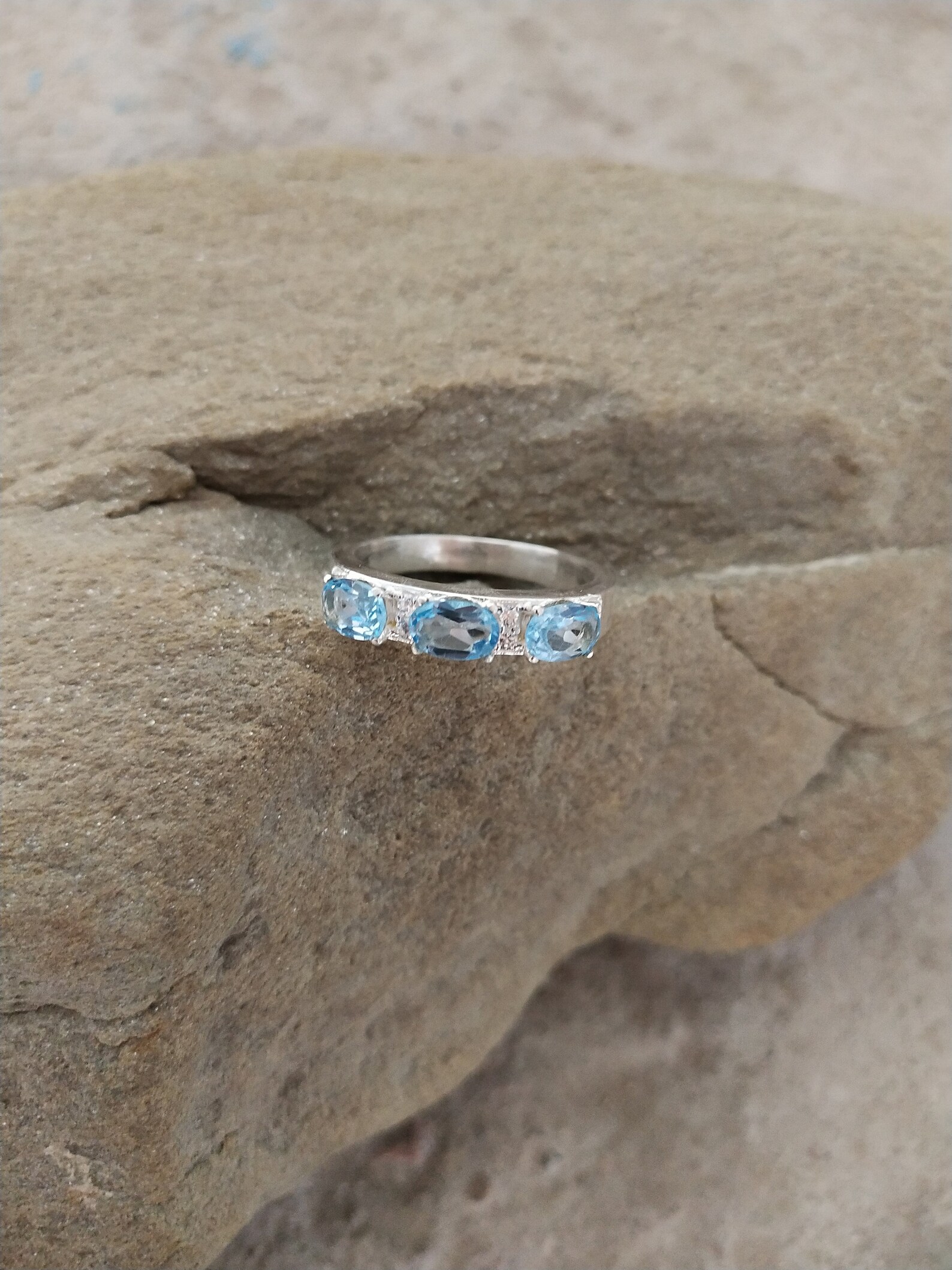 Swiss Blue Topaz Ring 925 Sterling Silver Ring Swiss Blue | Etsy