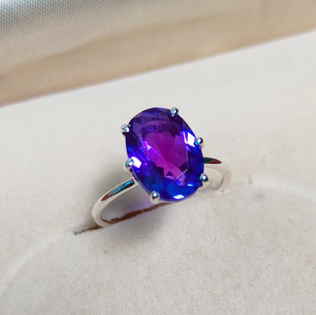 Color Change Quartz Ring, 925 Sterling Silver Ring, Oval Cut Color ...