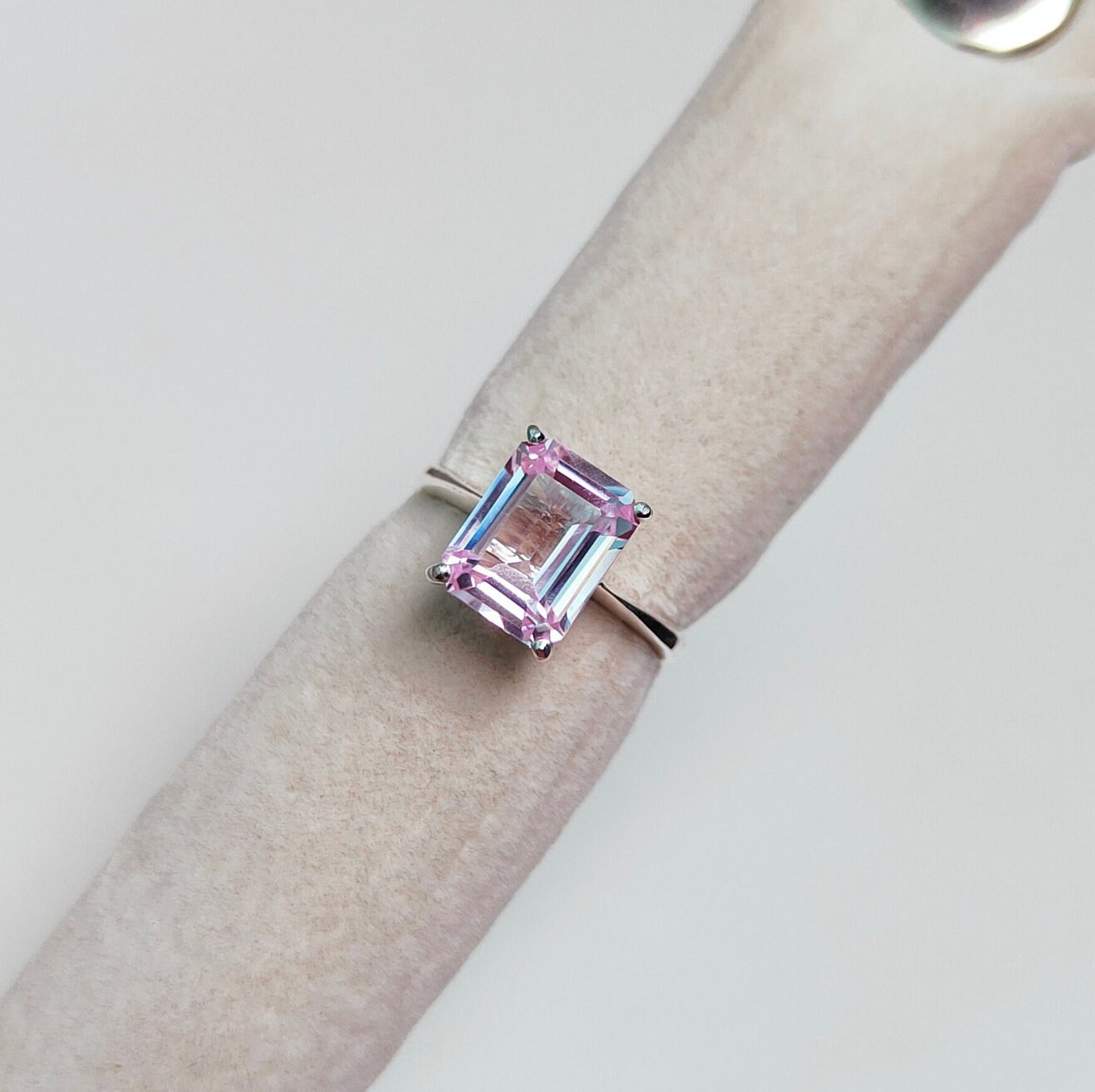 Rose De France Ring Pink Amethyst Ring 925 Sterling Silver | Etsy