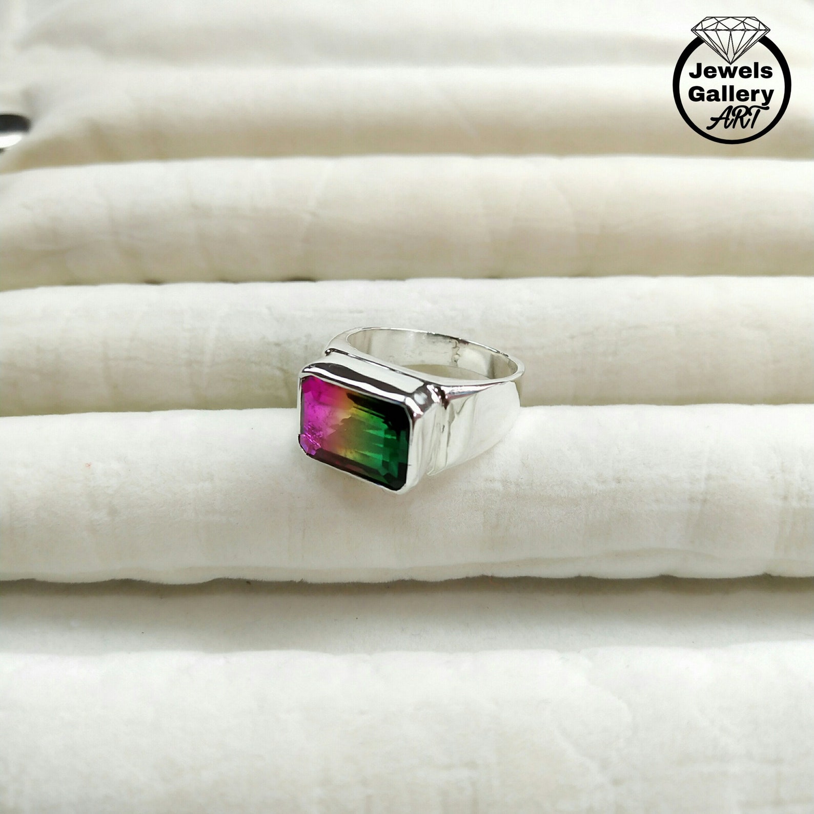 Watermelon Tourmaline Ring 925 Sterling Silver Ring Doublet - Etsy