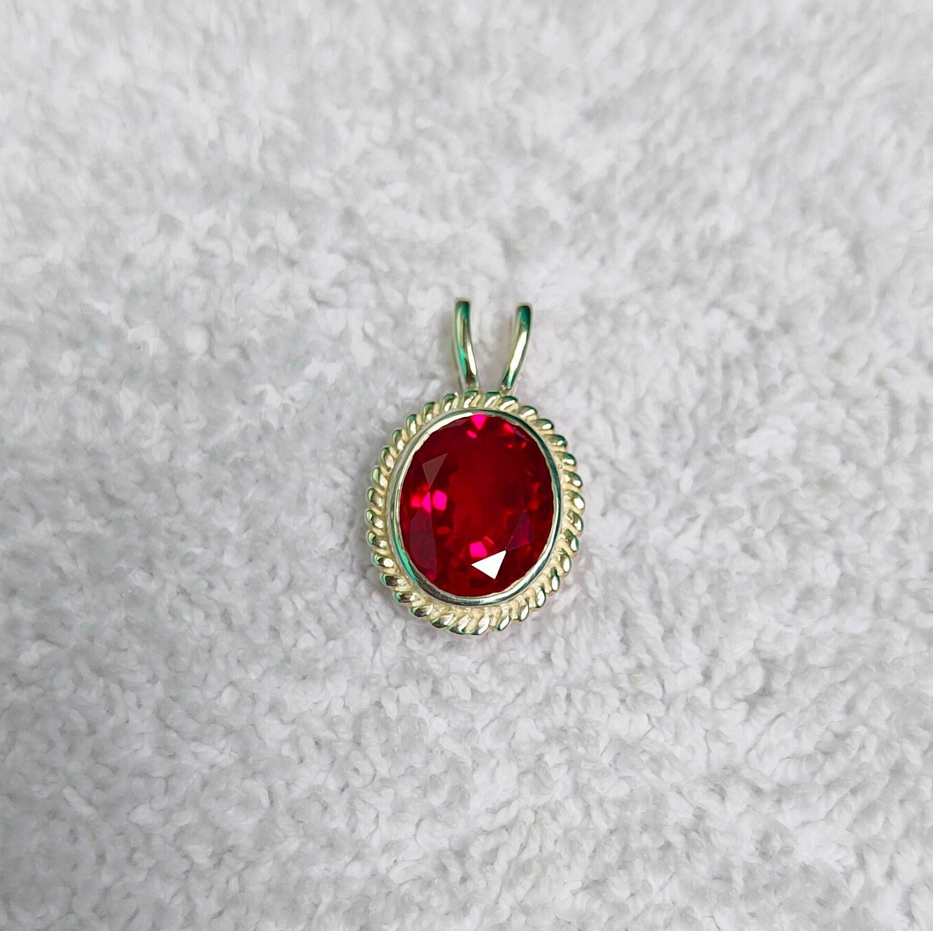 Pigeon Blood Ruby Pendant, Oval Cut Pigeon Blood Ruby Necklace, 925 ...