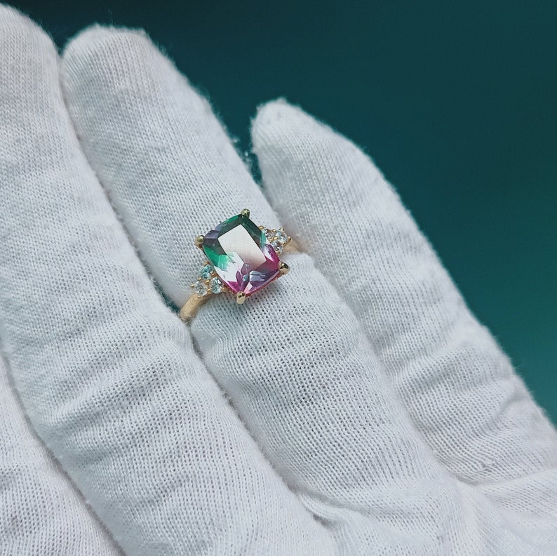 Watermelon Tourmaline Ring 925 Sterling Silver Ring - Etsy