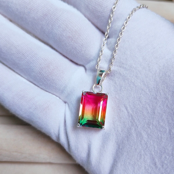 Watermelon Tourmaline Pendant - Etsy