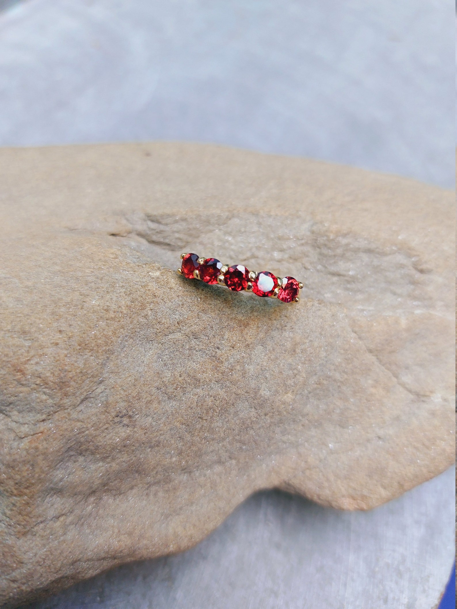Red Garnet Band Ring 925 Sterling Silver Ring Garnet | Etsy