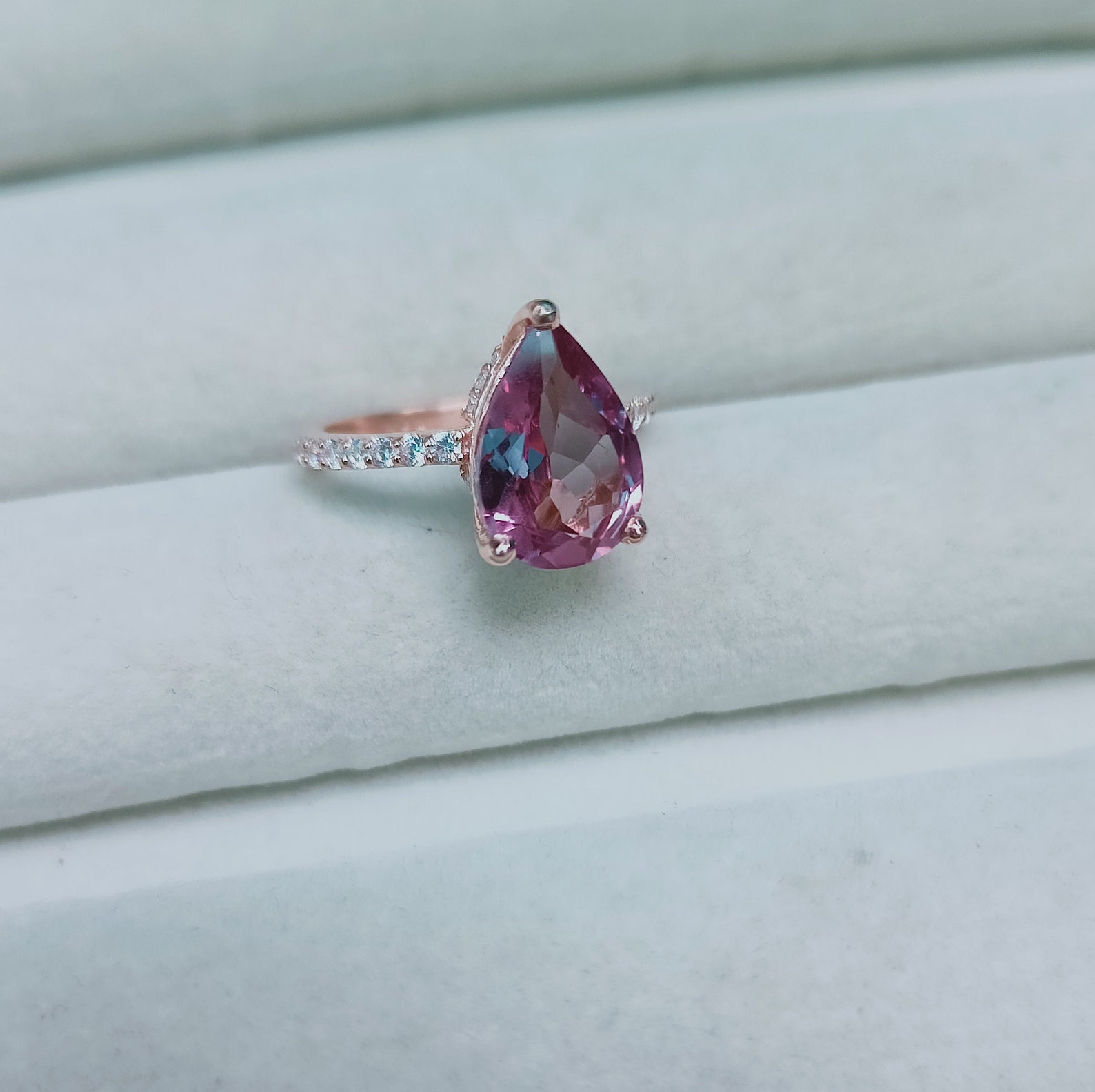 Alexandrite Ring, Lab Created Alexandrite Ring, 925 Sterling Silver ...