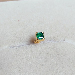 Natural Emerald Nose Stud, Emerald Nose Pin, 18k Gold Nose Stud ...