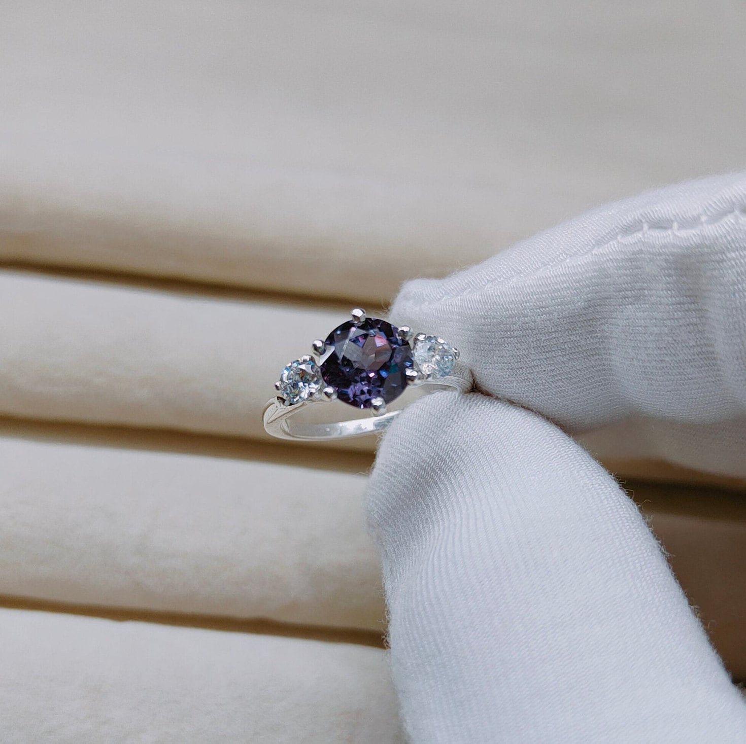 Lab Created Alexandrite Ring 925 Sterling Silver Ring - Etsy Canada