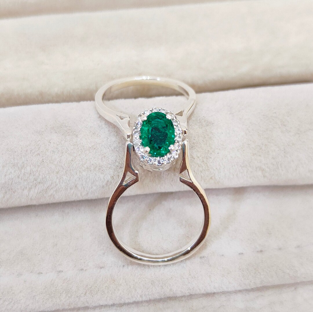 Emerald Ring Ruby Ring, Two in One Ring, 925 Sterling Silver Ring, Oval ...