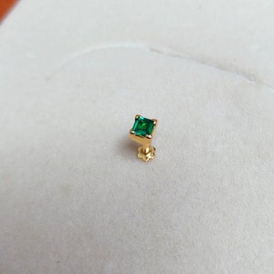 Natural Emerald Nose Stud, Emerald Nose Pin, 18k Gold Nose Stud ...