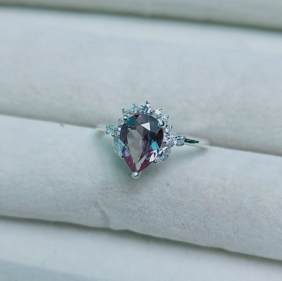 Alexandrite Ring, Lab Created Alexandrite Ring, 925 Sterling Silver ...