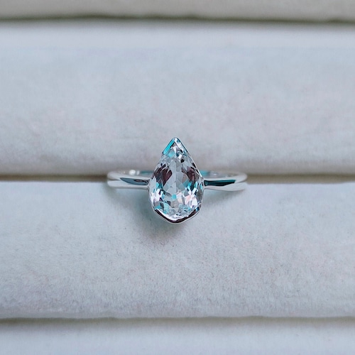 Natural White Topaz Ring Pear Shaped Engagement Ring Silver - Etsy