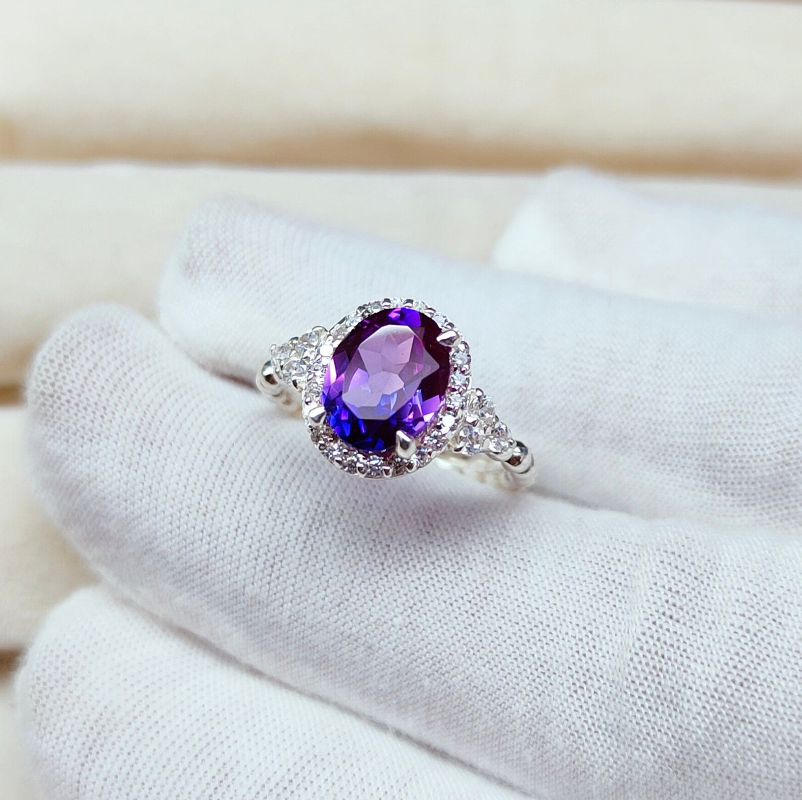 Color Change Sapphire Ring, 925 Sterling Silver Ring, Lab Created ...