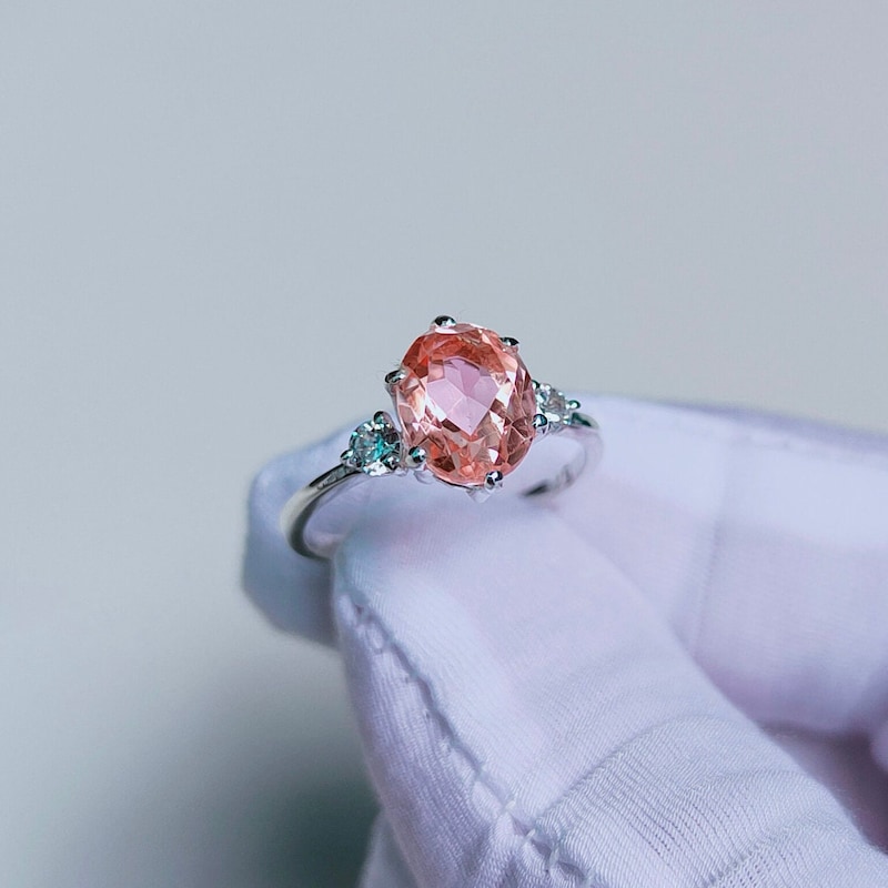 Peach Sapphire Ring - Etsy