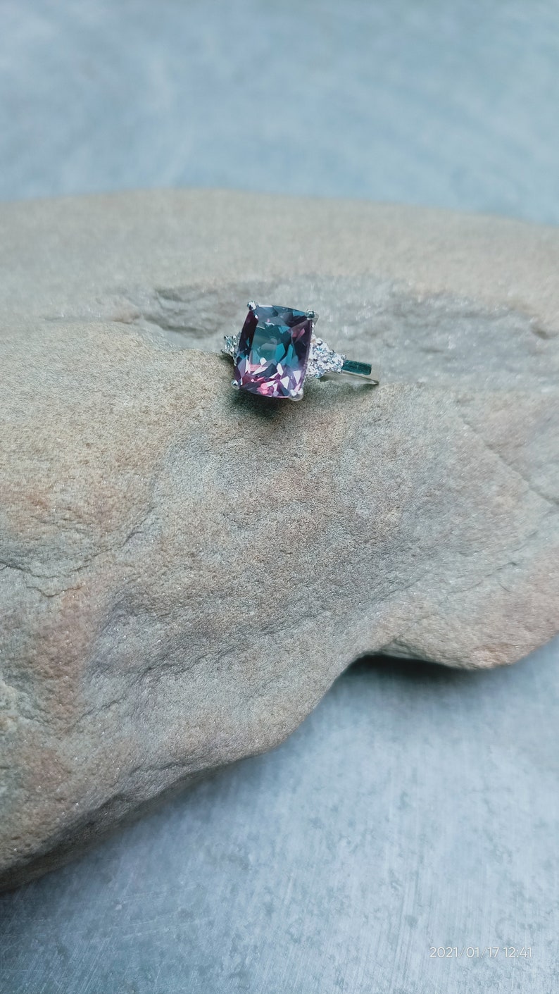 Alexandrite Ring Lab Created Alexandrite Ring 925 Sterling - Etsy