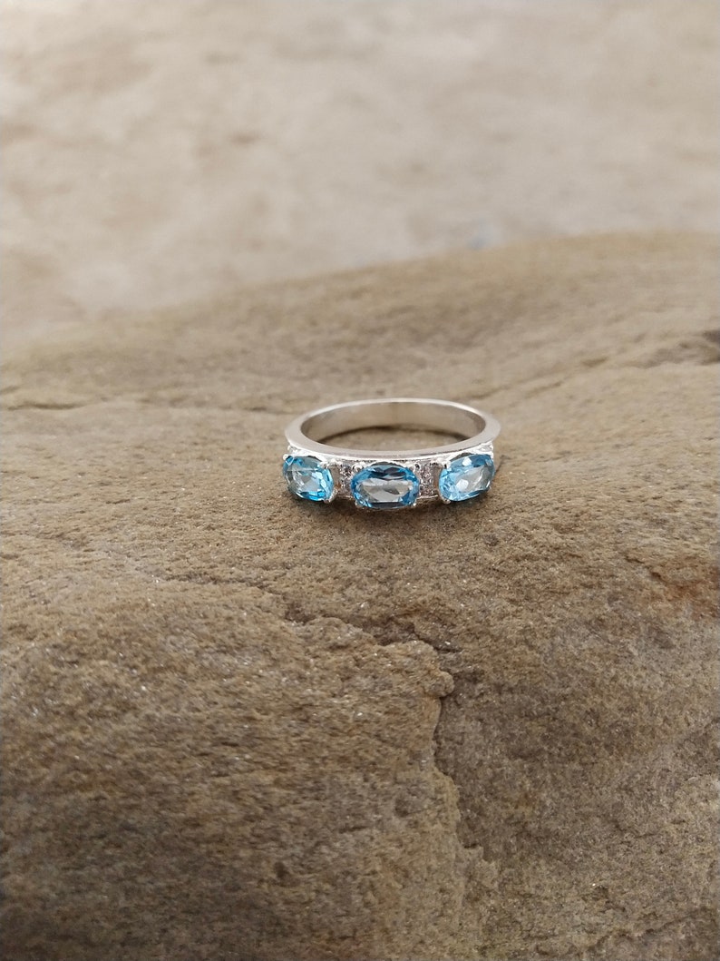 Swiss Blue Topaz Ring 925 Sterling Silver Ring Swiss Blue | Etsy