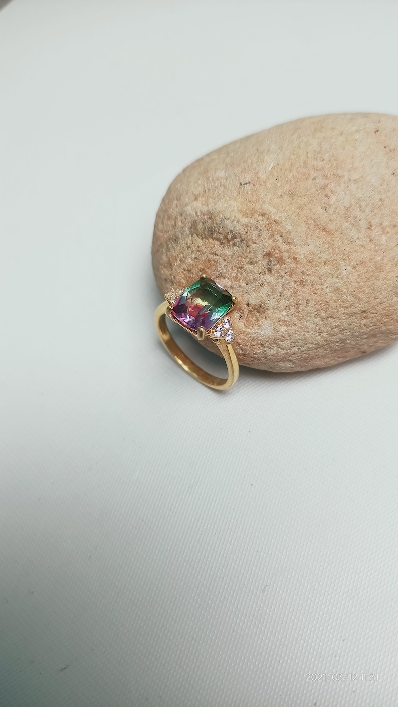 Watermelon Tourmaline Ring 925 Sterling Silver Ring - Etsy