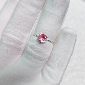 Pink Diamond Ring, Round Pink Diamond Ring, 925 Sterling Silver Ring ...