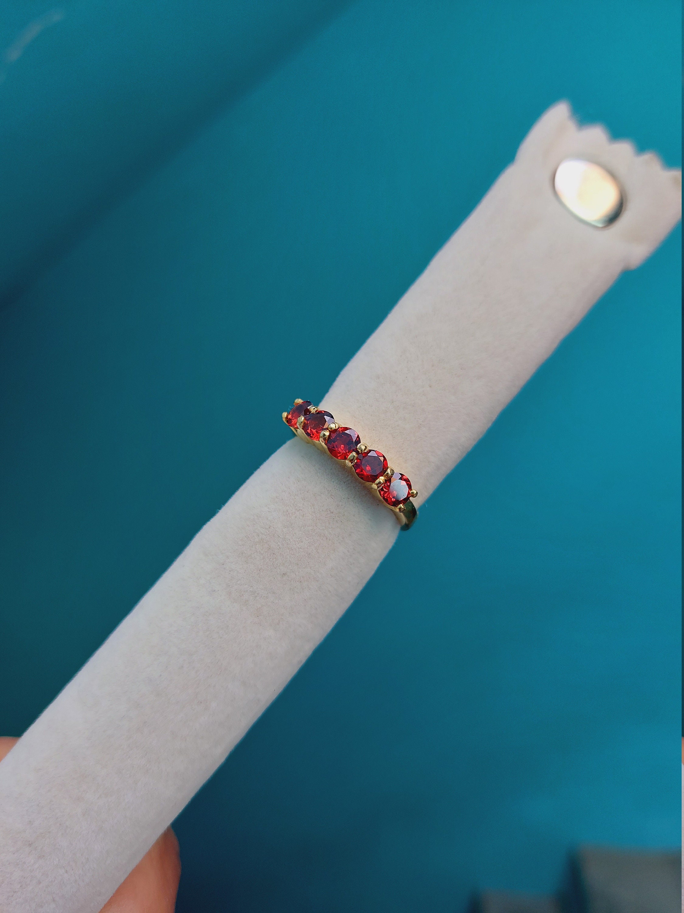 Red garnet band ring 925 Sterling Silver Ring garnet | Etsy