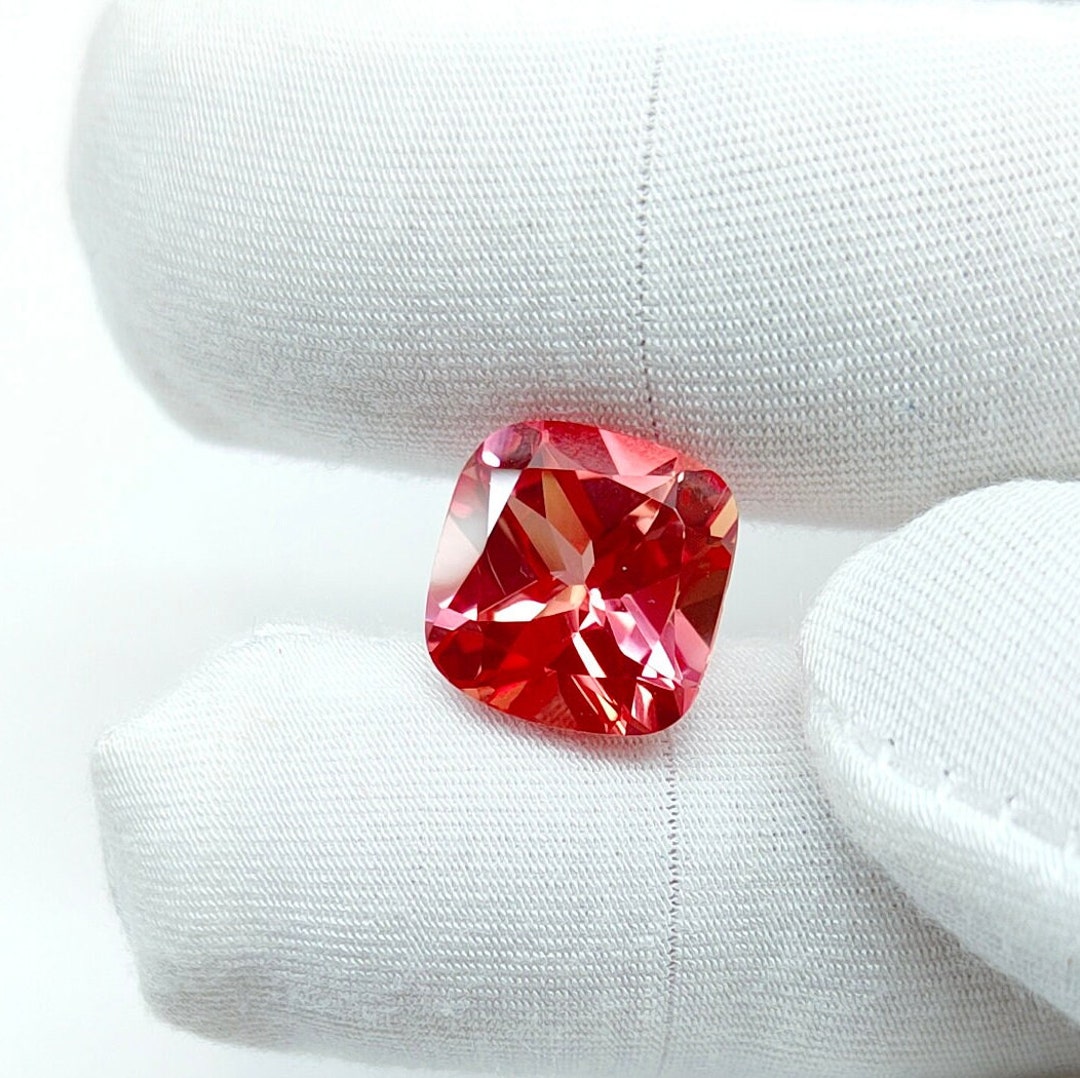 Peach Sapphire Stone, Cushion Cut Peach Sapphire Stone, 11 Mm Peach ...
