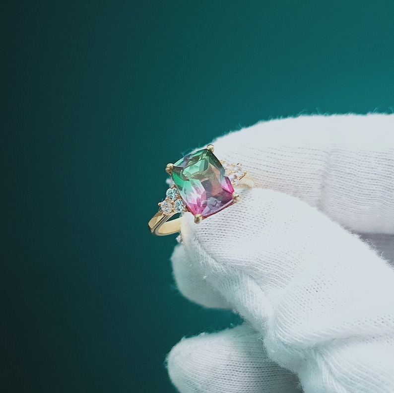 Watermelon Tourmaline Ring 925 Sterling Silver Ring - Etsy